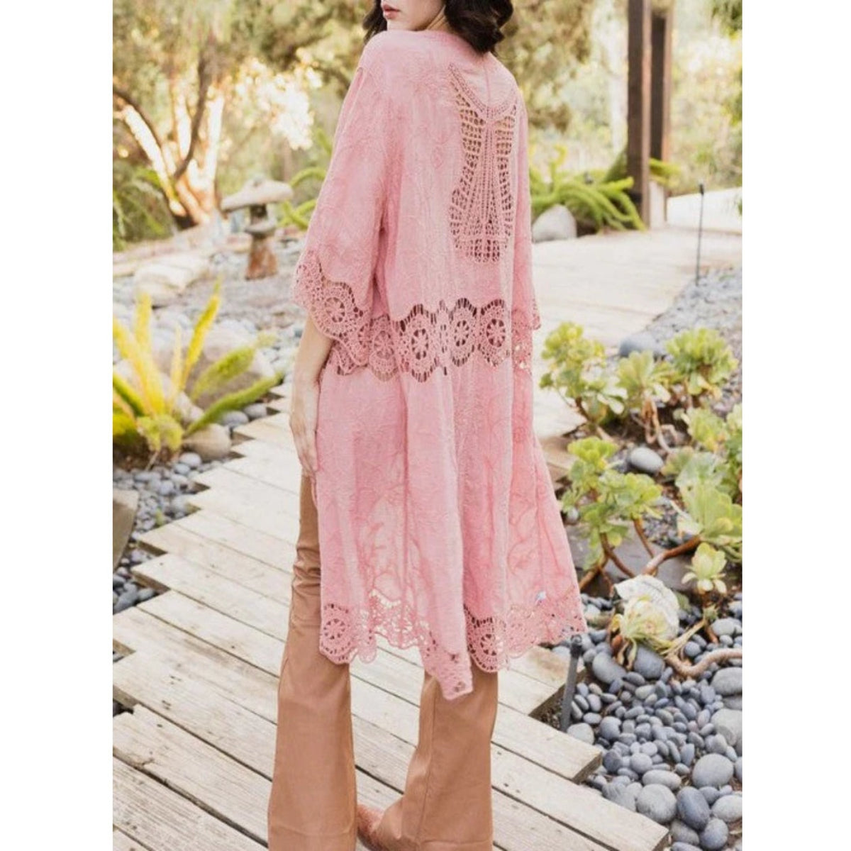 Crochet Open Patch Longline Kimono – Lydia's Beryl